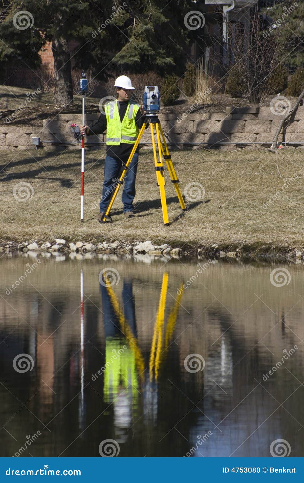 Surveyor Working with Robotic Station Stock Photo - Image of worker ...