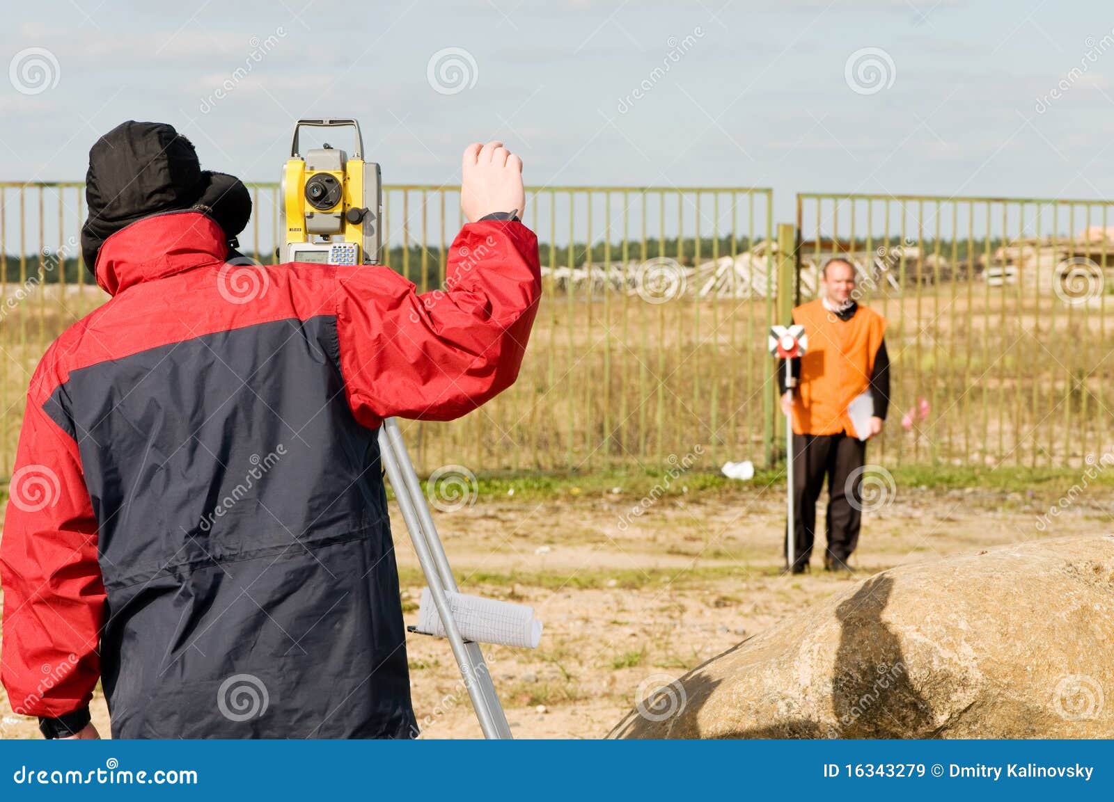 Surveyor Works with Theodolite Stock Image - Image of engineer, angles ...
