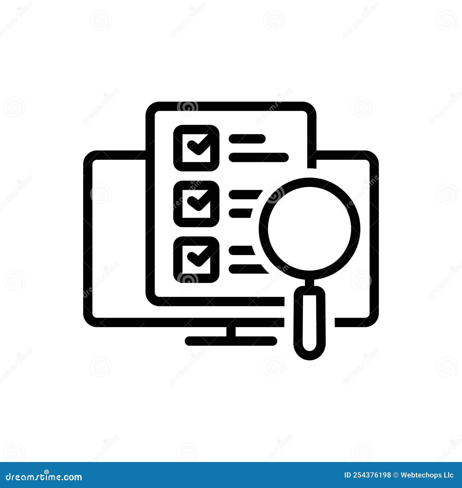 Black Line Icon for Surveys, Observe and View Stock Illustration ...