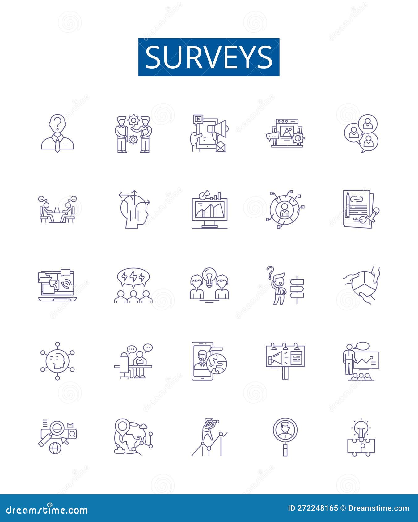 Surveys Line Icons Signs Set. Design Collection Of Survey, Polls ... Surveys Line Icons Signs Set. Design Collection Of Survey, Polls ...