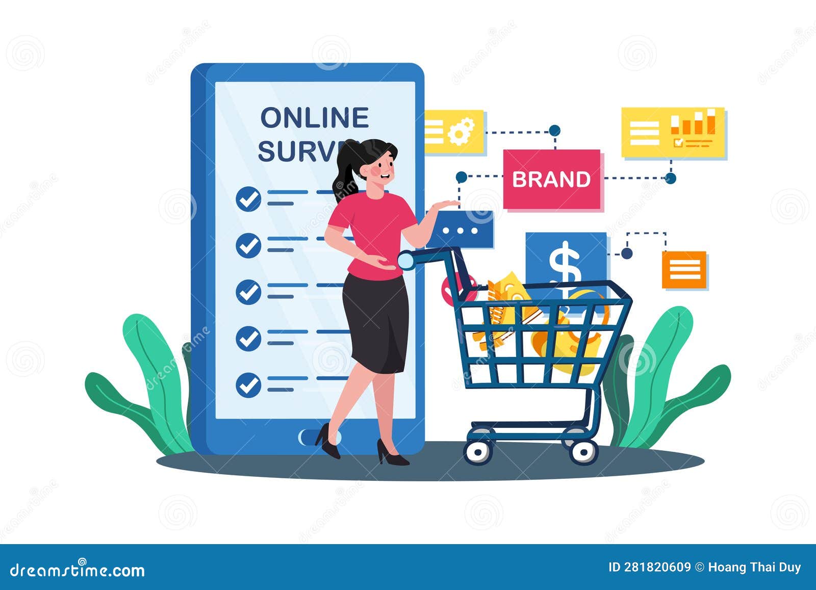 Surveys Measure Customer Loyalty and Brand Perception Stock Vector ...