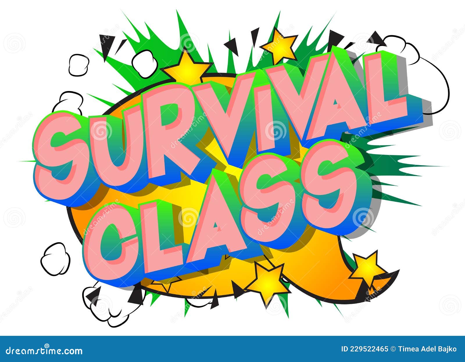 Survival Class. Comic Book Style Text. Stock Vector - Illustration of ...