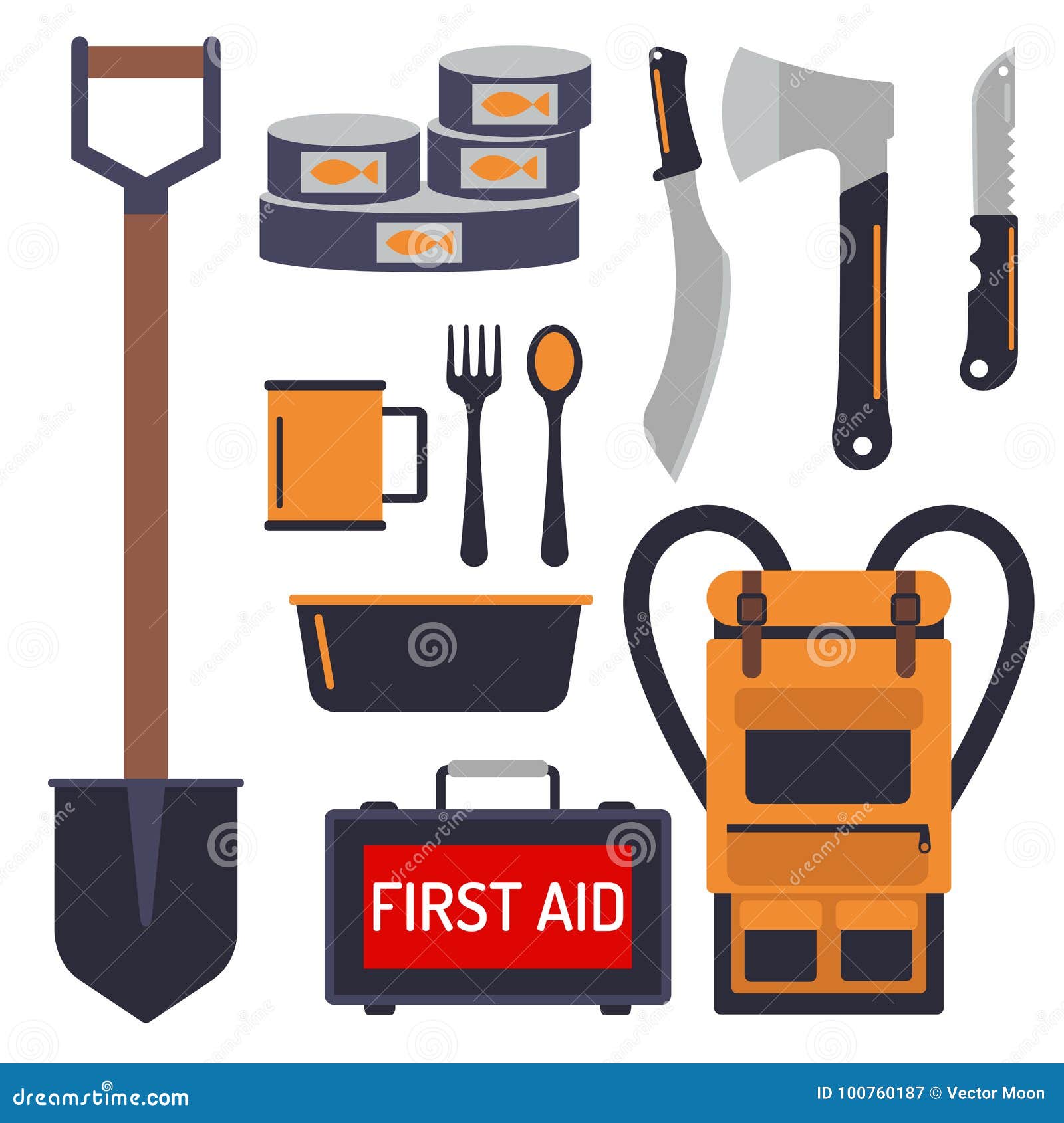 Survival Emergency Kit for Evacuation Vector Equipment Items Travel ...