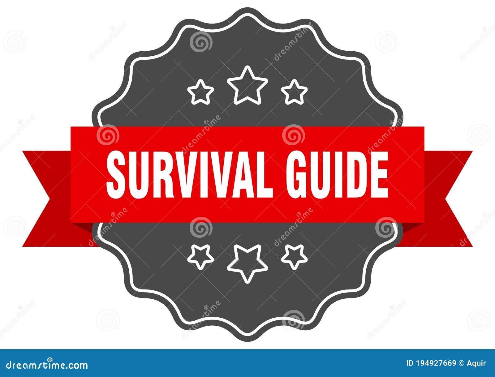 Survival Guide Label. Survival Guide Isolated Seal. Sticker. Sign Stock ...