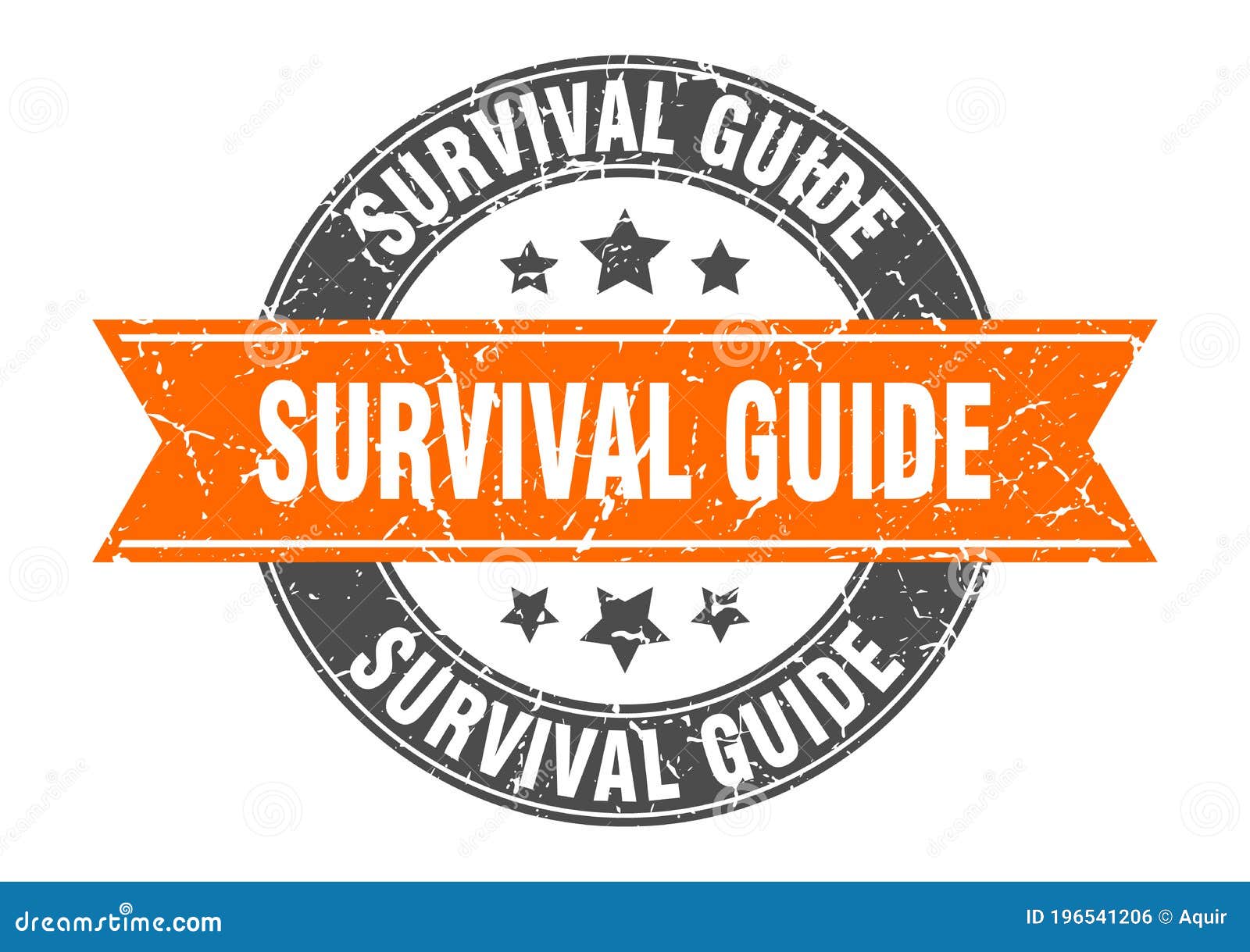 Survival Guide Round Stamp with Ribbon. Label Sign Stock Vector ...