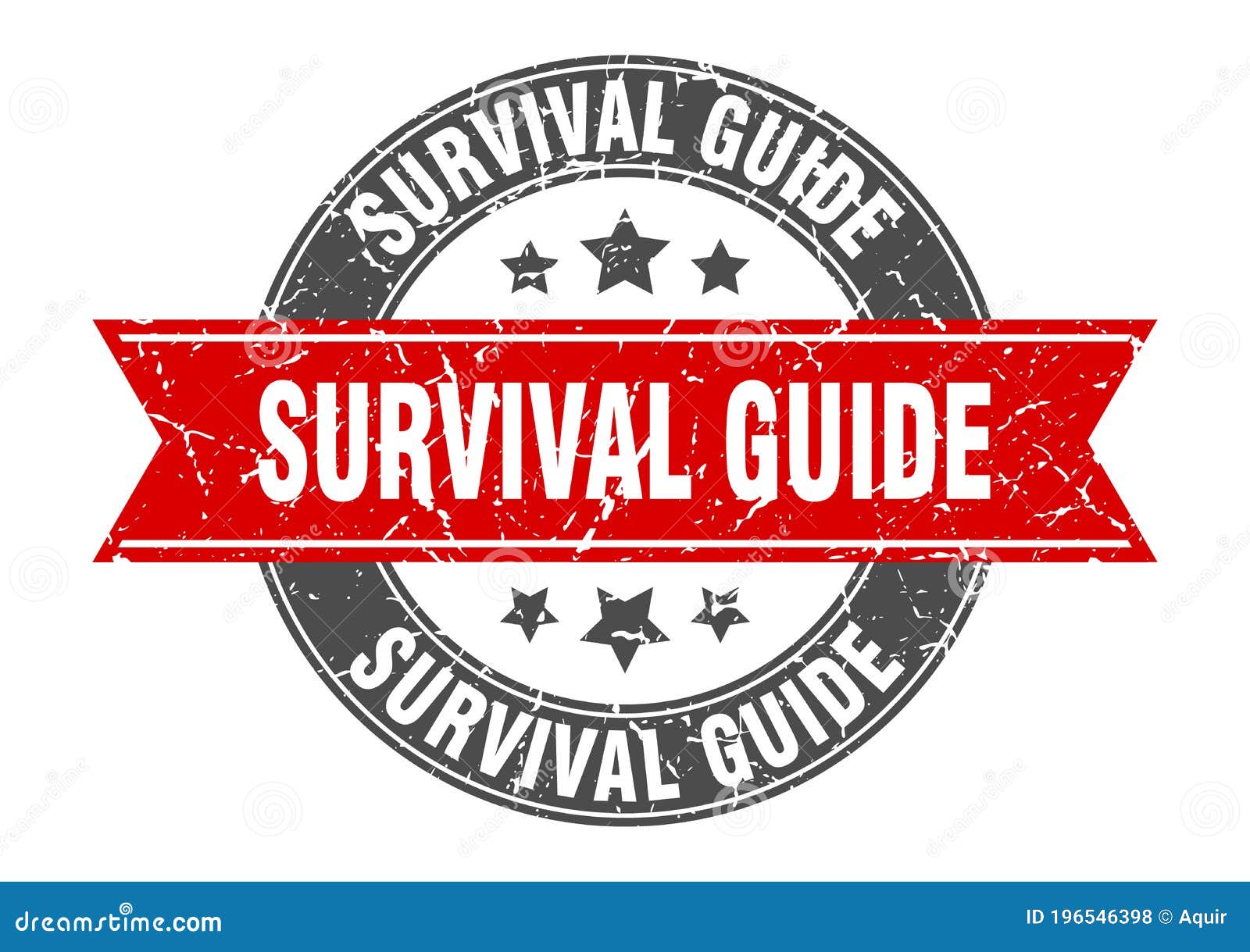 Survival Guide Round Stamp with Ribbon. Label Sign Stock Vector ...