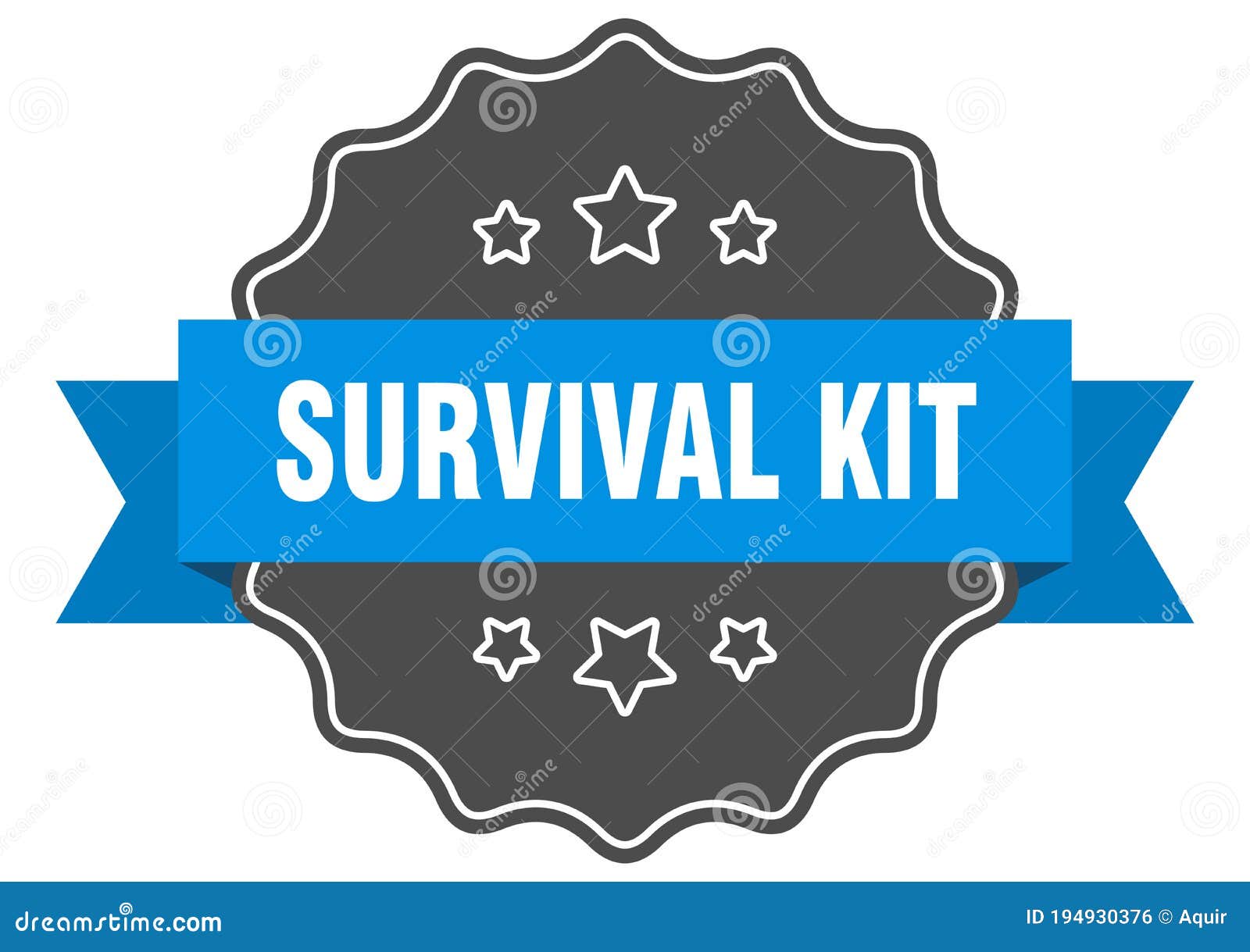 Survival Kit Label. Survival Kit Isolated Seal. Sticker. Sign Stock ...