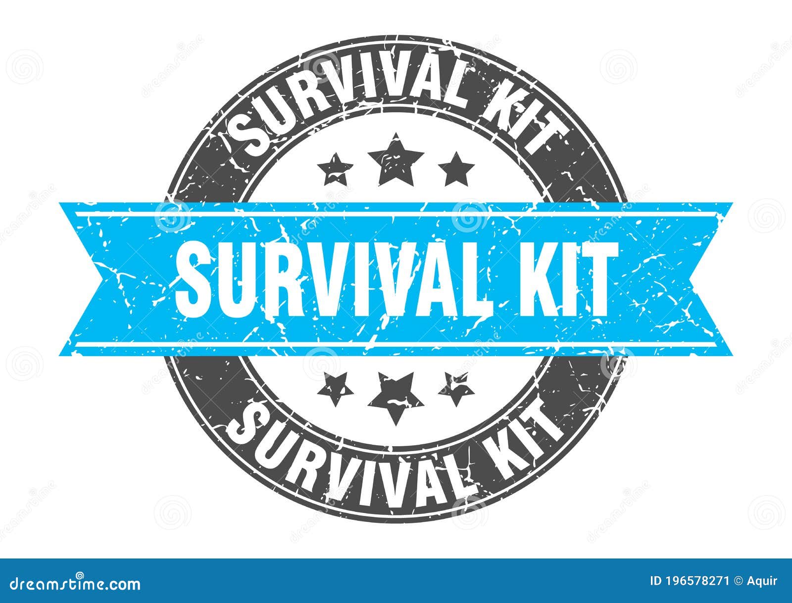 Survival Kit Round Stamp with Ribbon. Label Sign Stock Vector ...