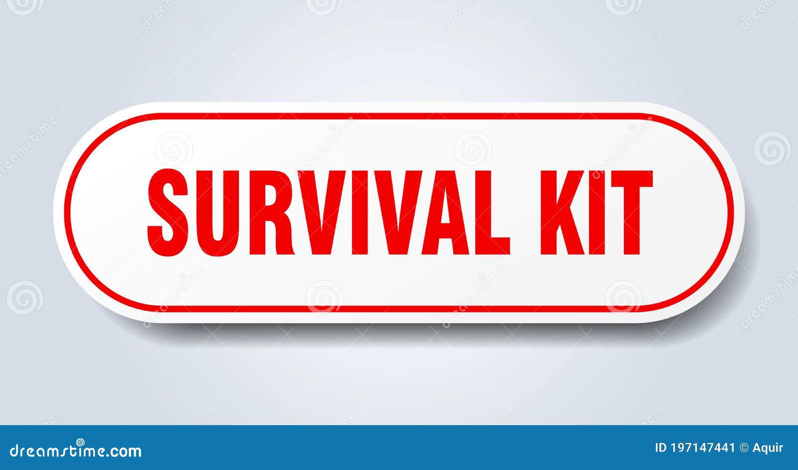 Survival Kit Sign. Rounded Isolated Button. White Sticker Stock Vector ...
