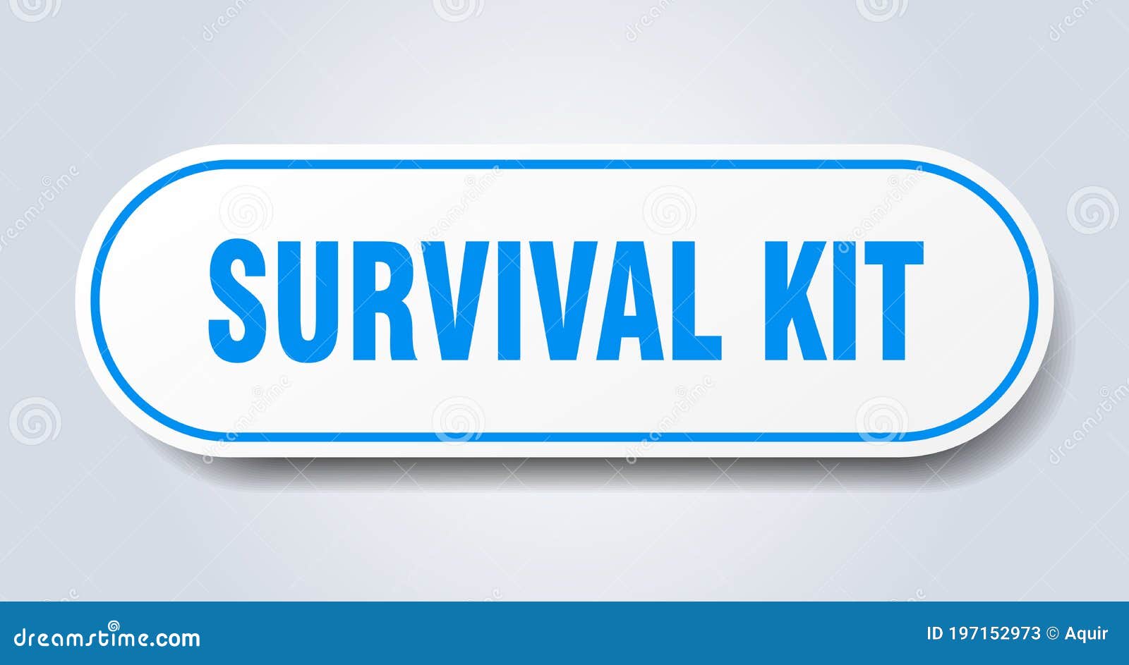 Survival Kit Sign. Rounded Isolated Button. White Sticker Stock Vector ...