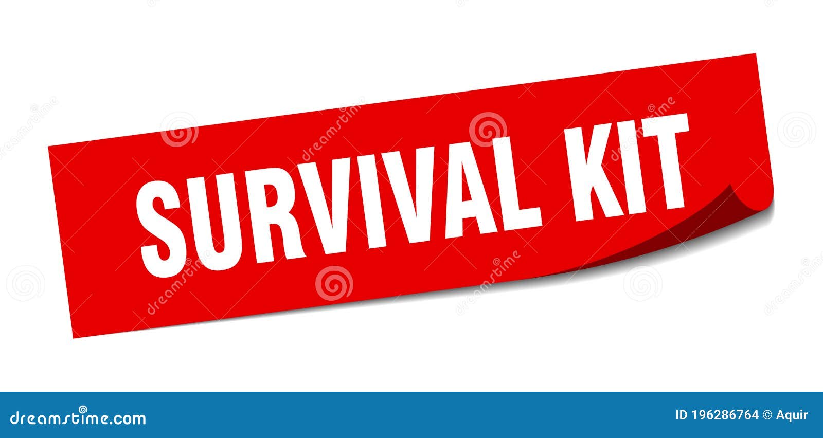 Survival Kit Sticker. Square Isolated Label Sign. Peeler Stock Vector ...