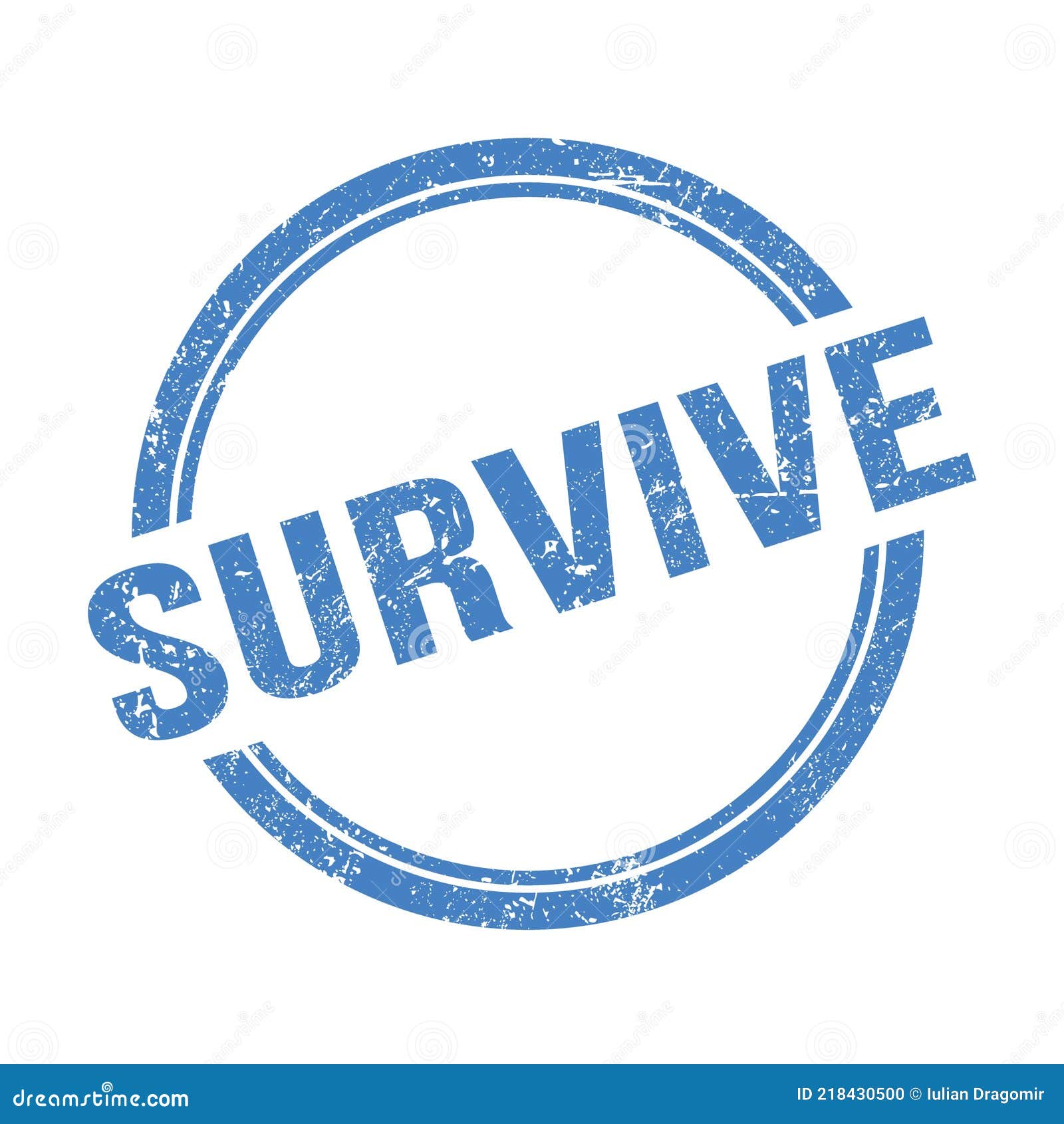 SURVIVE Text Written on Blue Grungy Round Stamp Stock Illustration ...