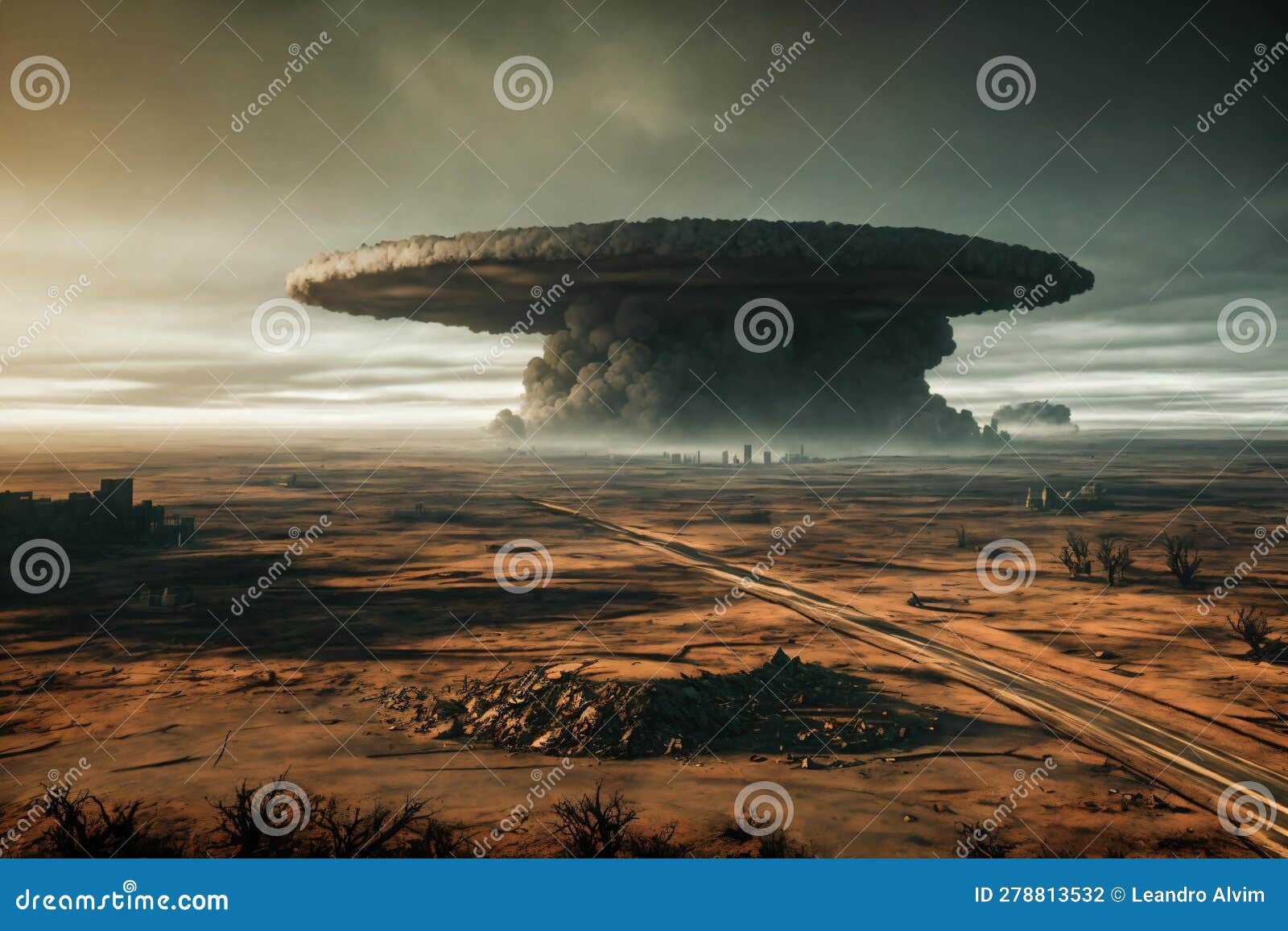 Surviving the Aftermath of a Nuclear Disaster.AI Generated Stock ...