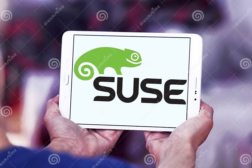 SUSE software company logo editorial stock photo. Image of motto ...