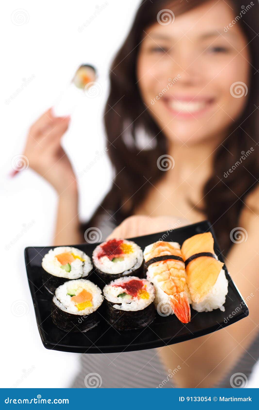 Sushi stock photo. Image of japanese, asian, plate, model - 9133054