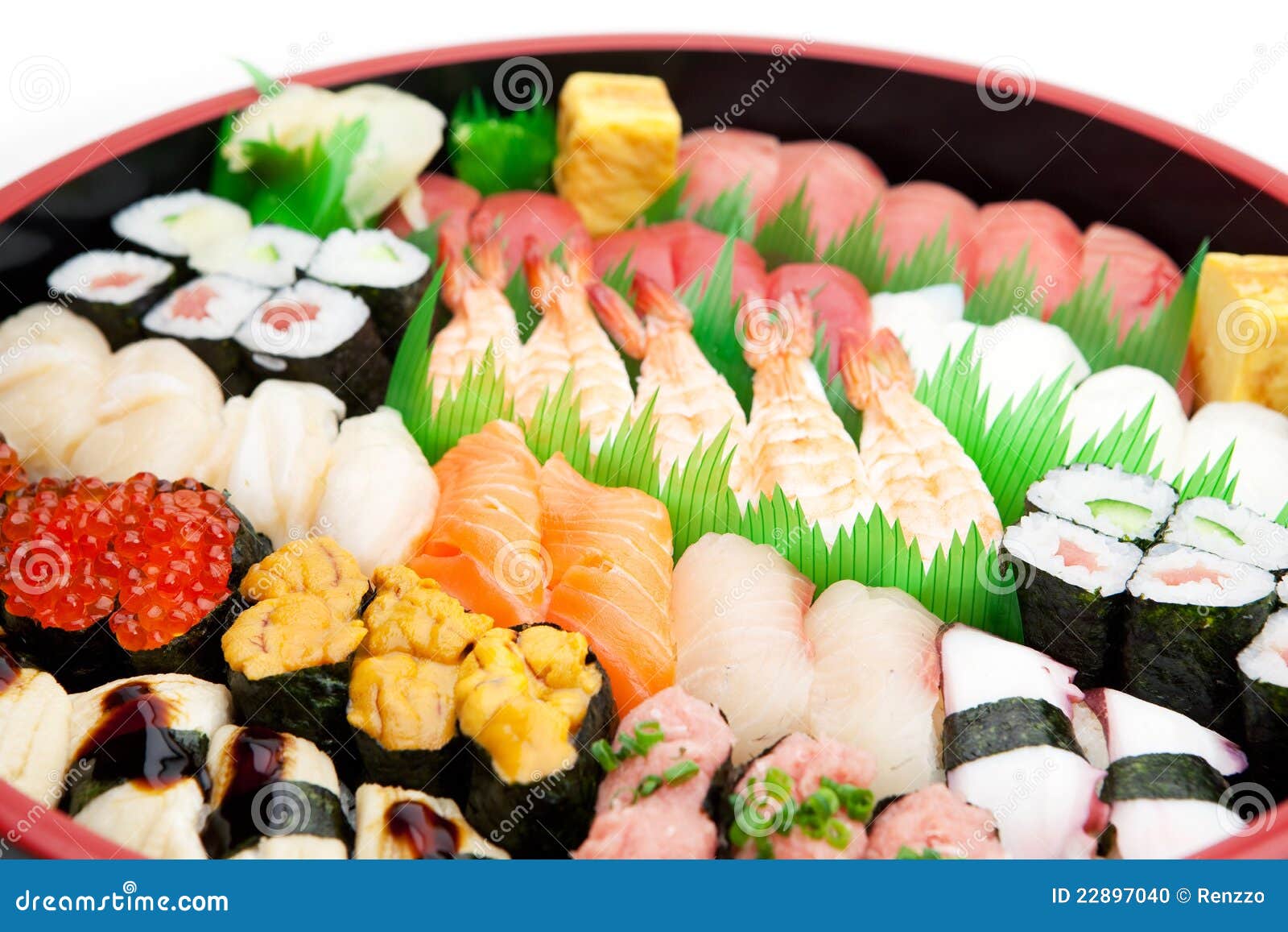 Sushi Arranged in a Traditional Sushi Tray Stock Photo - Image of japan ...