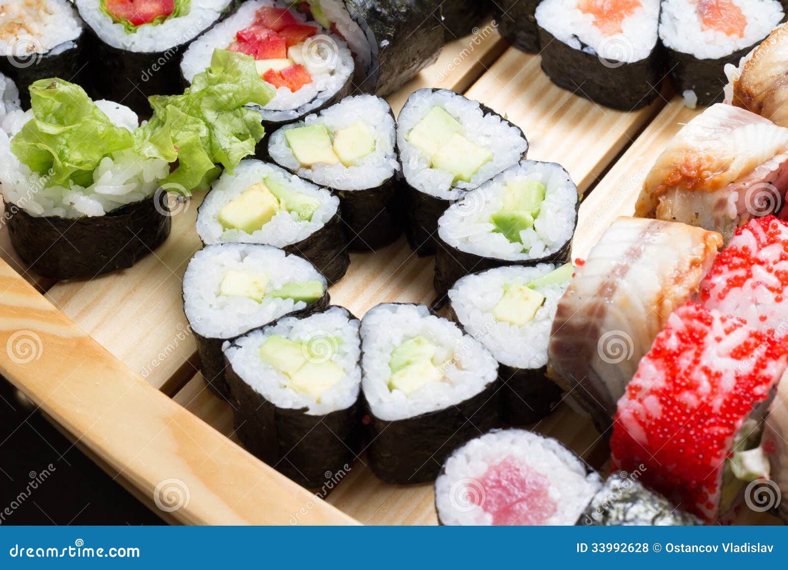 Sushi assorti stock photo. Image of dinner, fish, healthy - 33992628