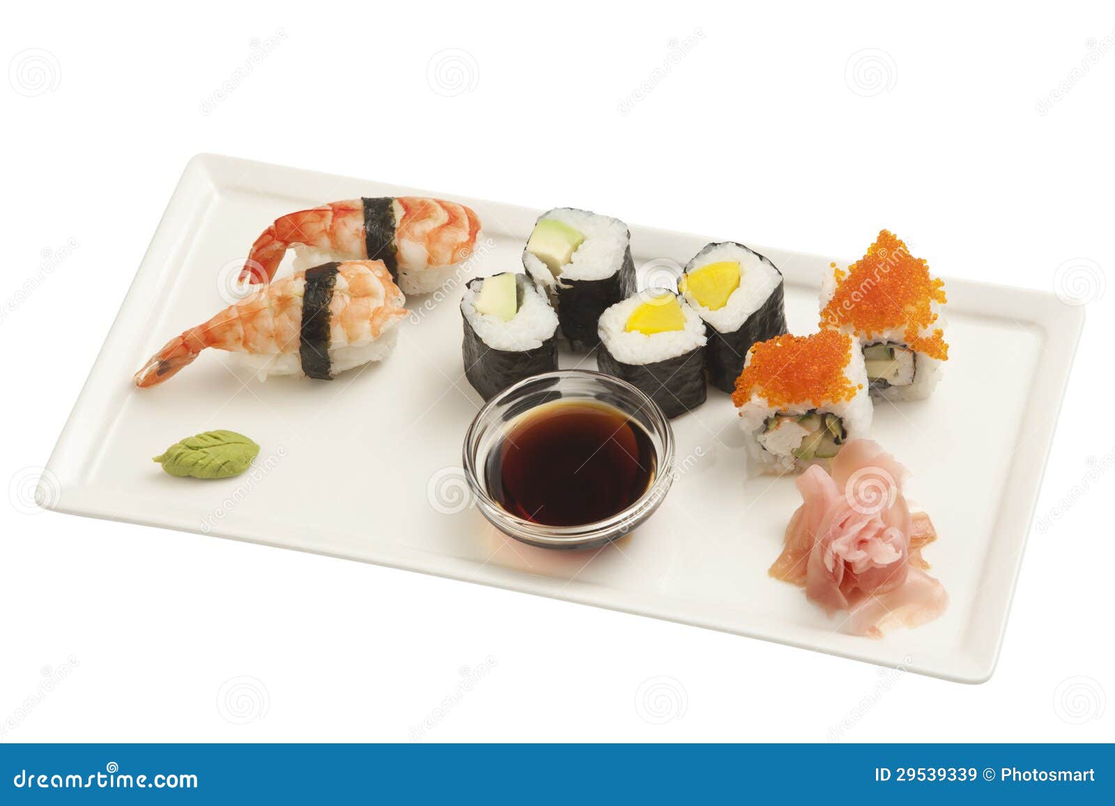 Sushi assortment stock image. Image of salmon, roll, clipping - 29539339