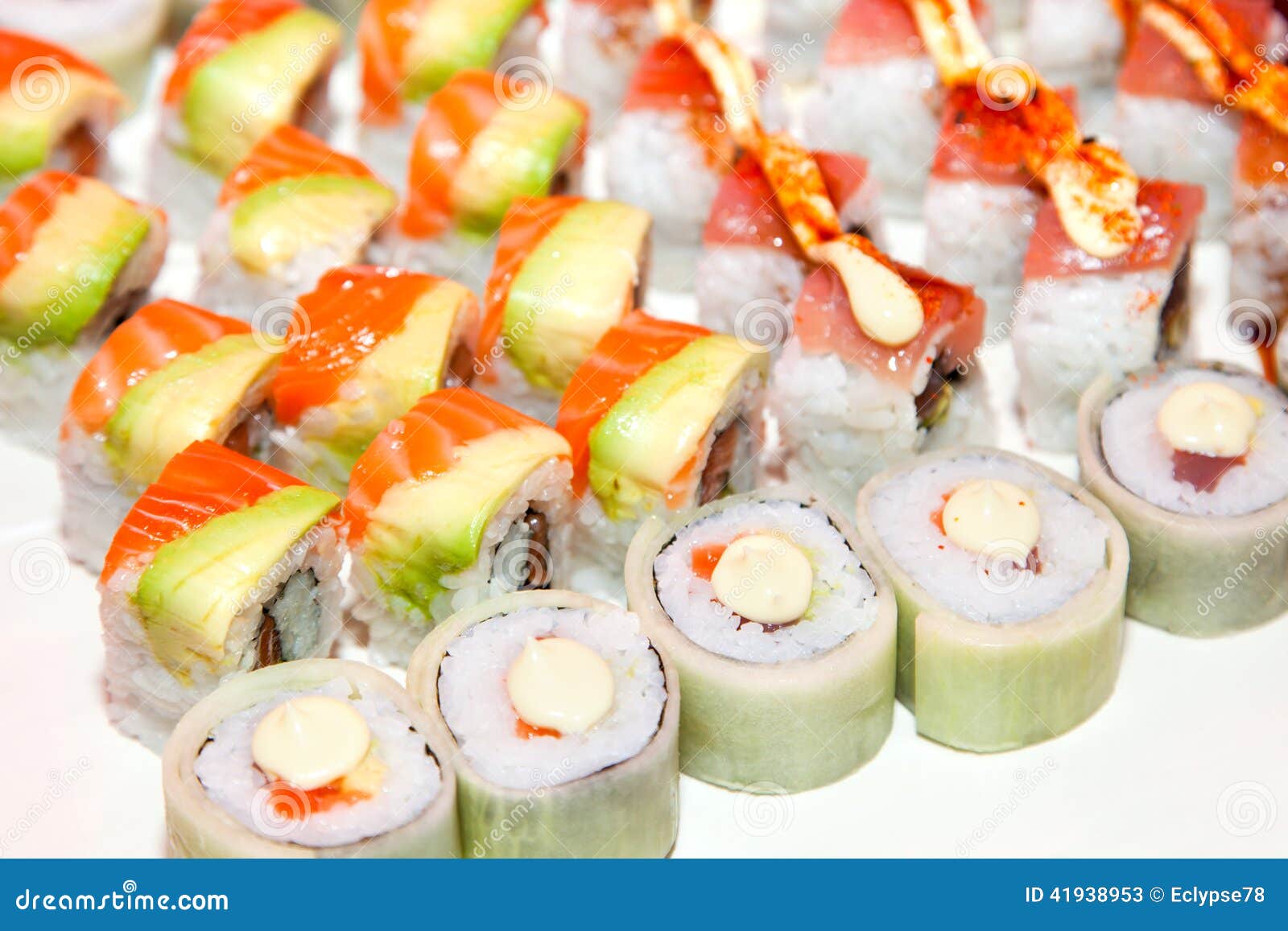 Sushi assortments stock image. Image of salmon, restaurant - 41938953