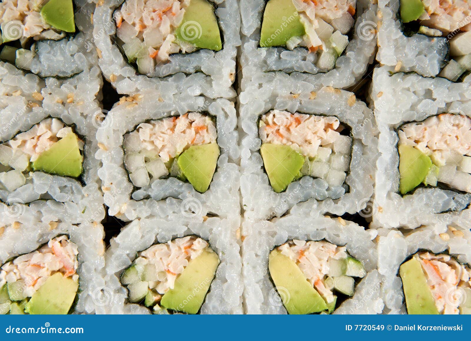 Sushi Background stock image. Image of rice, diet, roll - 7720549