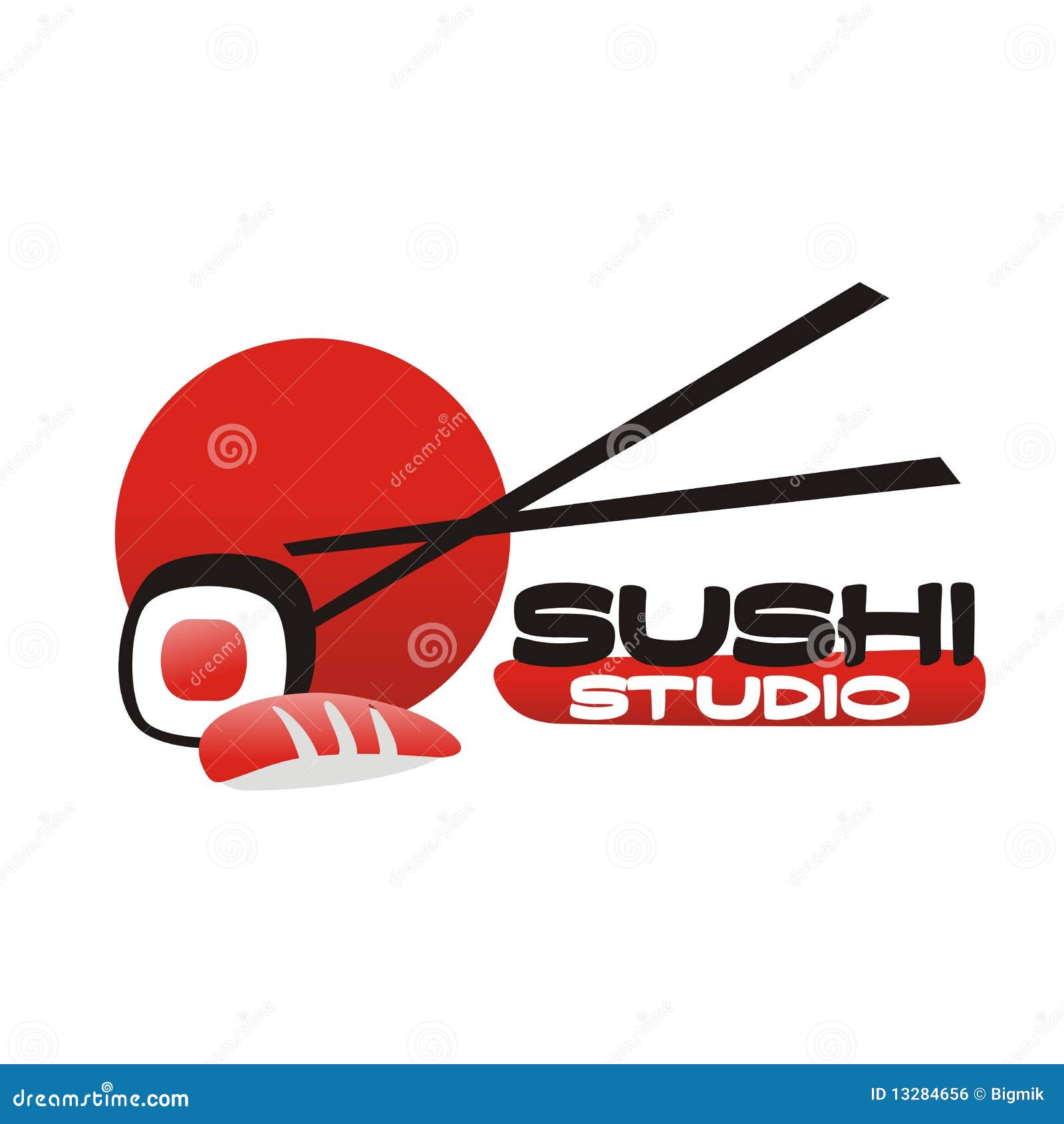 Sushi bar logo stock vector. Illustration of sushi, rice - 13284656
