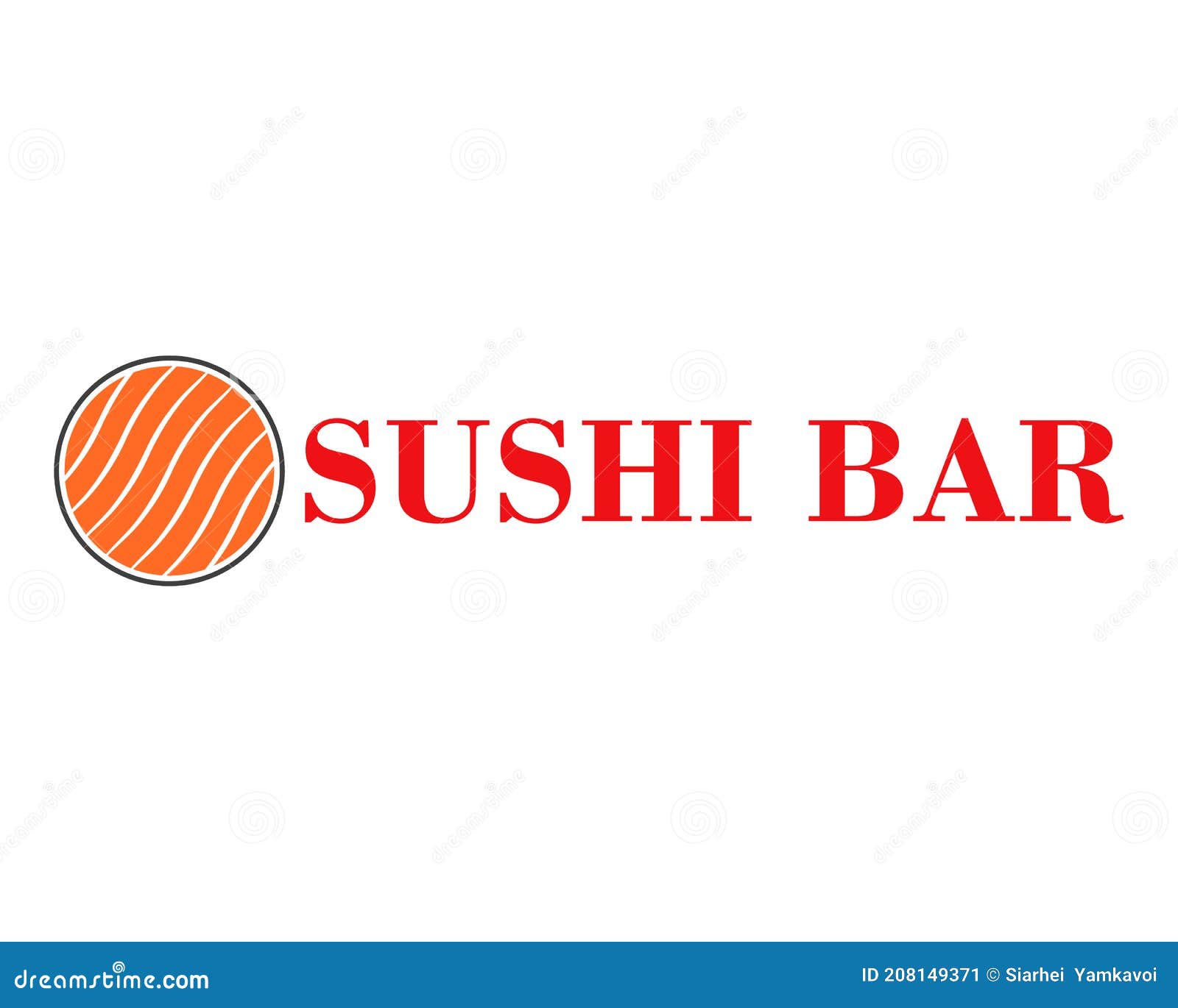 Sushi Bar Logo. Vector Illustration with Sushi Roll. Stock Vector ...