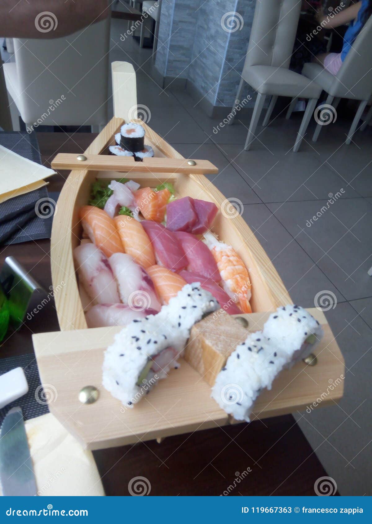 Sushi boat stock image. Image of fish, boat, size, little - 119667363