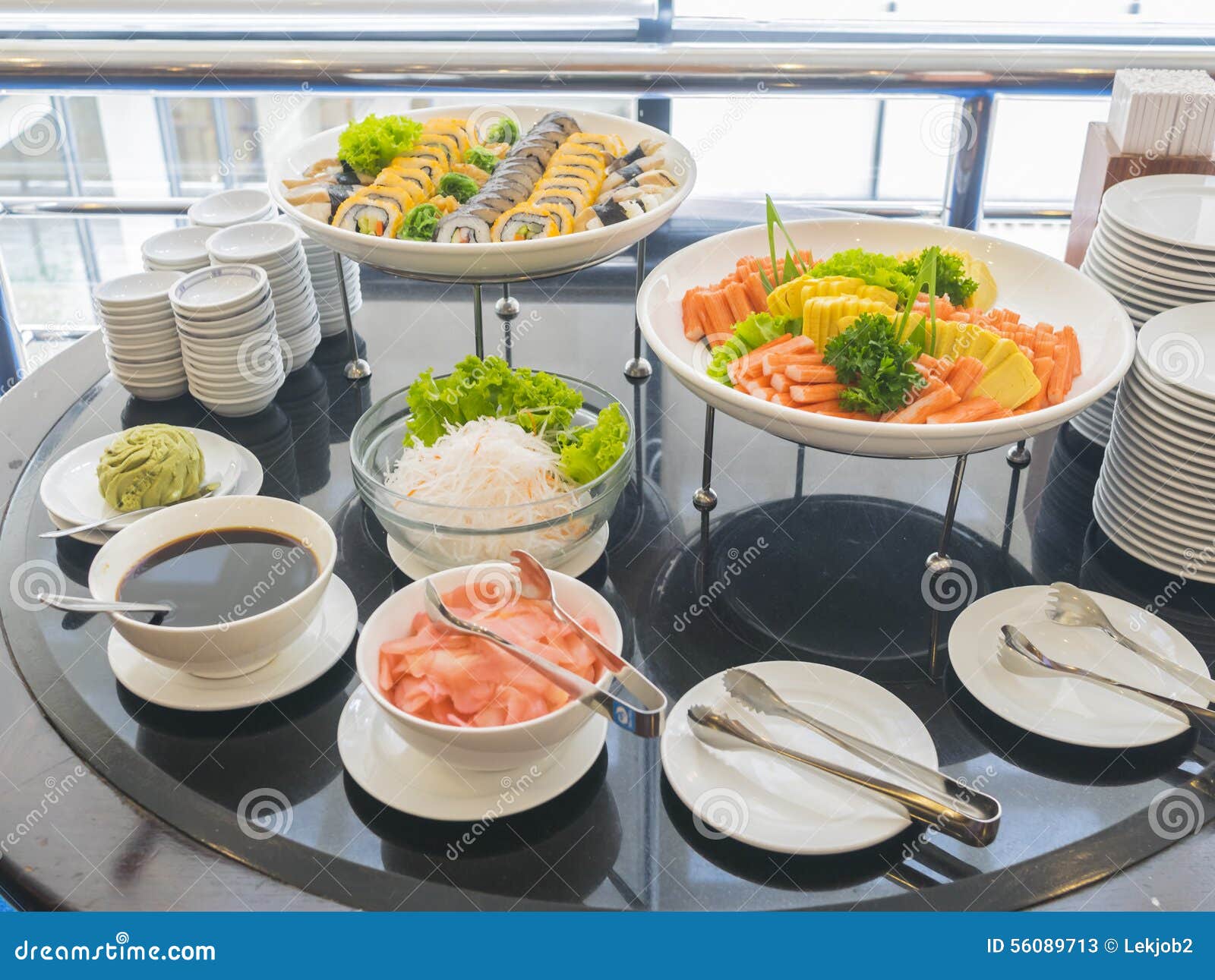 Sushi buffet stock image. Image of chopsticks, appetizer - 56089713