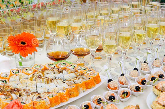 Sushi buffet table stock image. Image of rice, canap - 22805235