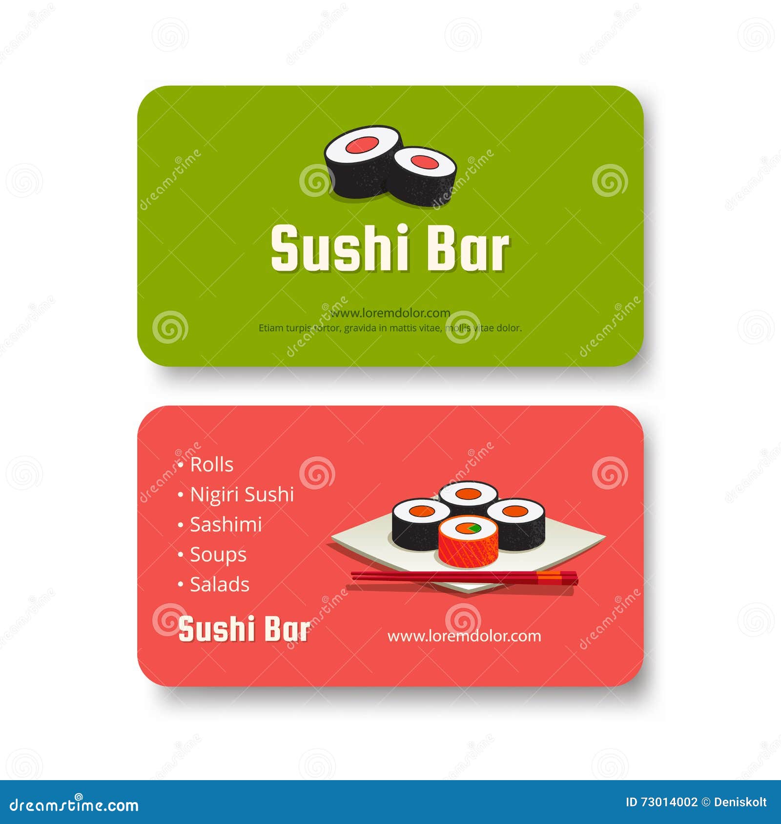 Sushi business card stock vector. Illustration of company - 73014002