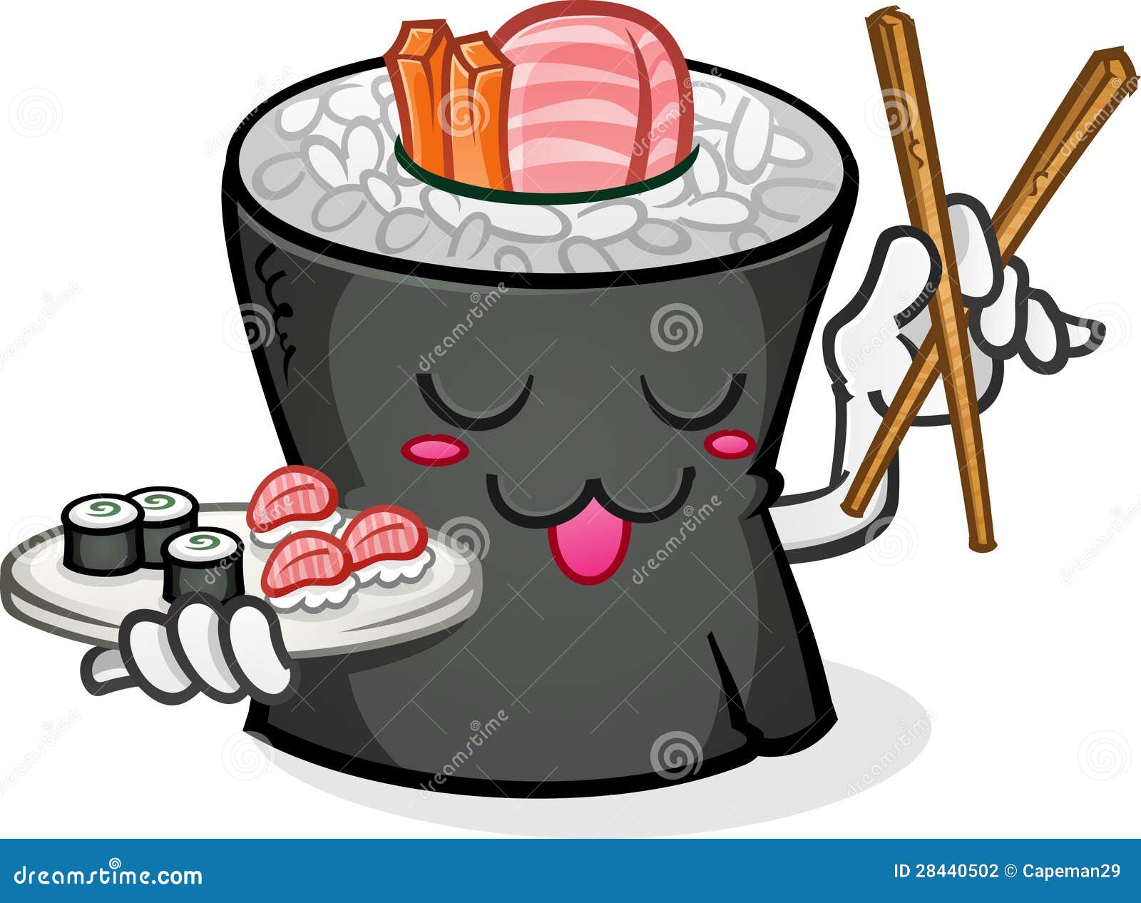Sushi Character Samurai Design Cartoon Vector | CartoonDealer.com ...