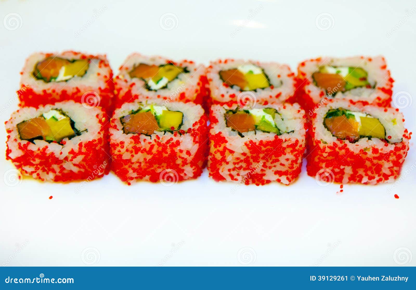 Sushi Com Enguia, Ovas 2 Dos Peixes De Voo Imagem de Stock - Imagem de ...