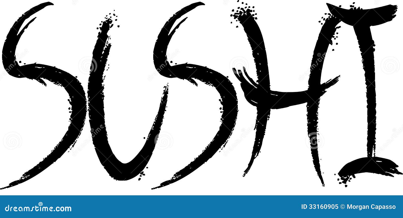 Sushi de Word illustration de vecteur. Illustration du seafood - 33160905