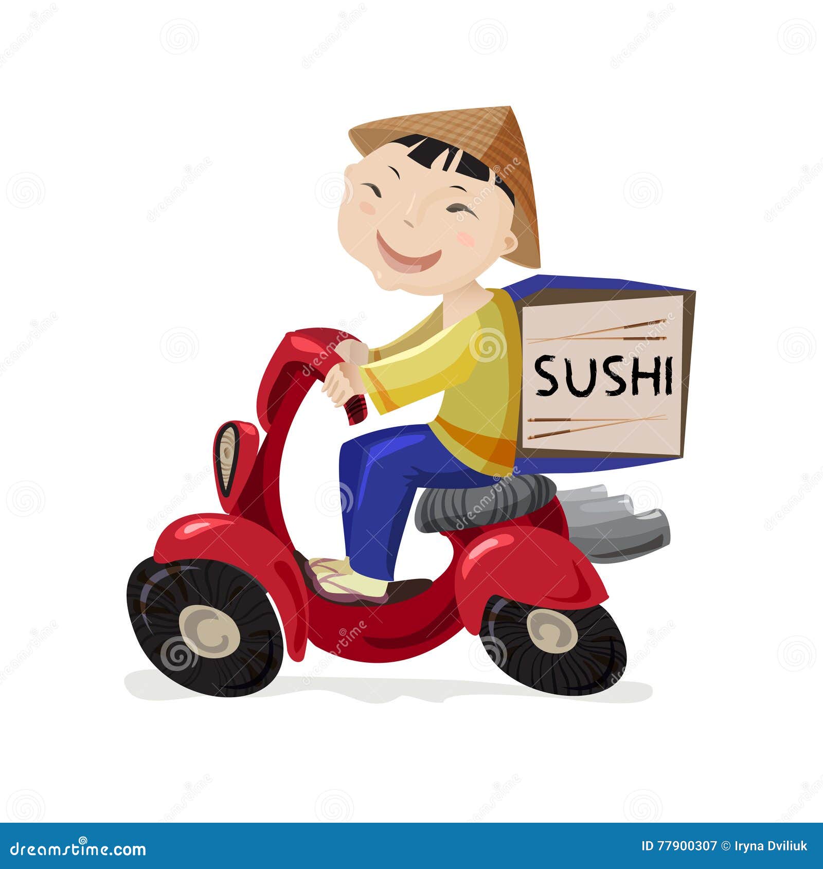 Sushi Delivery Concept Stock Vector Illustration Of Oriental 77900307