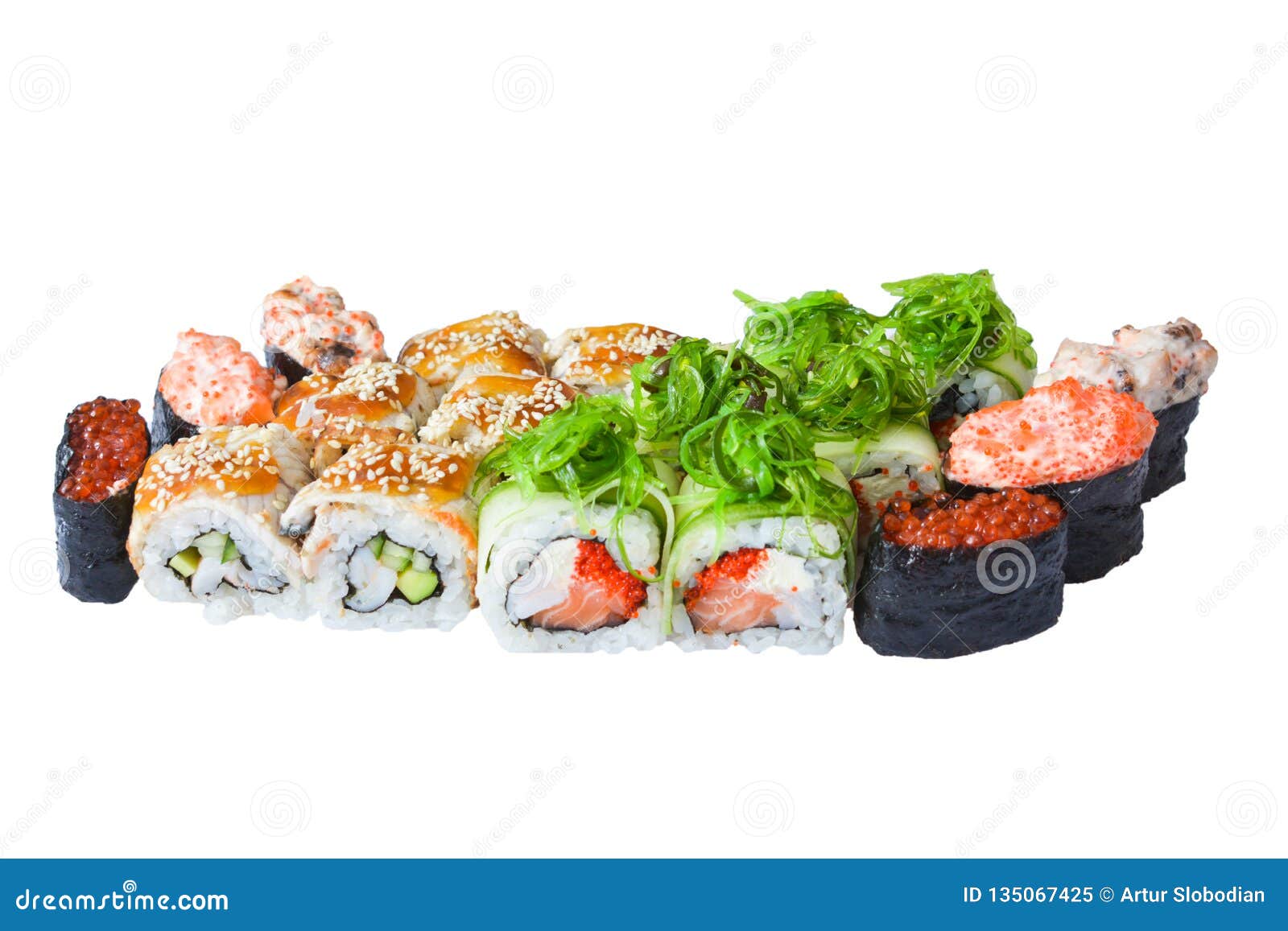 Sushi different isolate stock image. Image of food, california - 135067425