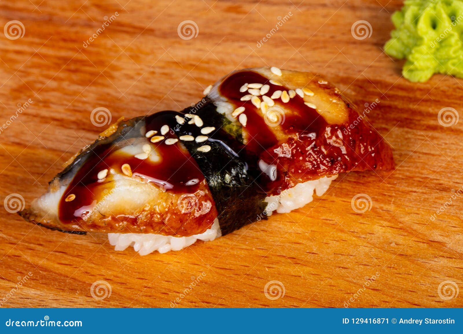 Sushi with eel stock image. Image of slice, rice, asian - 129416871