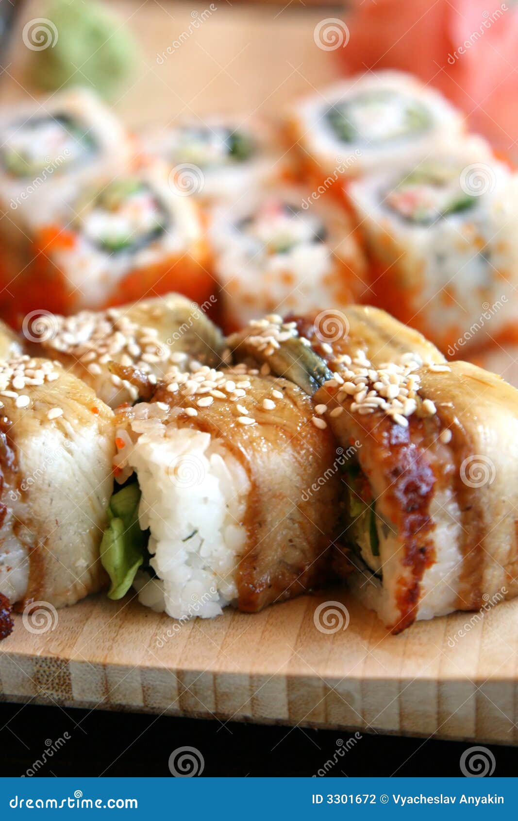 Sushi end rolls stock photo. Image of kitchen, rice, octopuses - 3301672