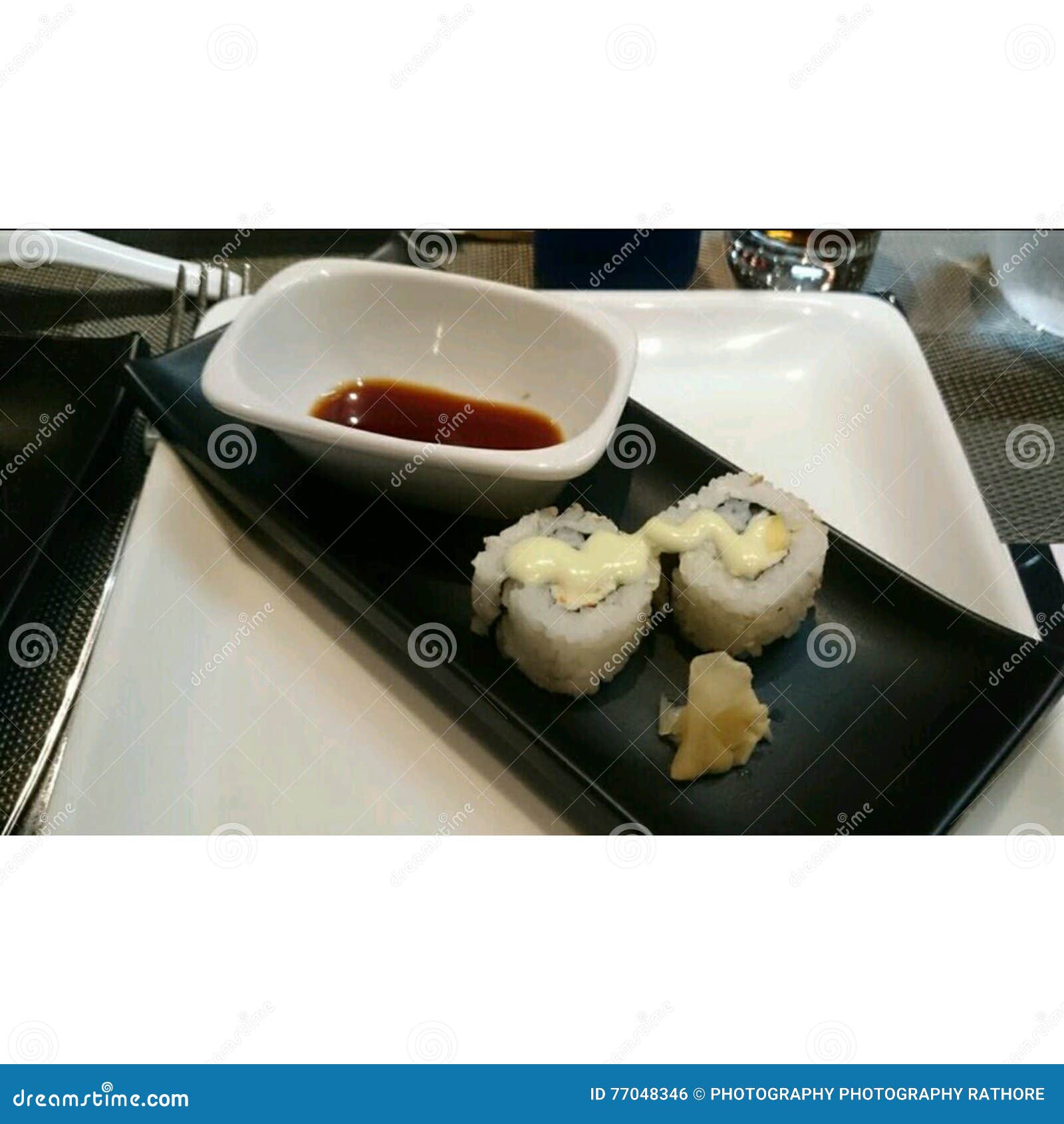 Sushi fine dining. stock photo. Image of handmade, luxurious - 77048346