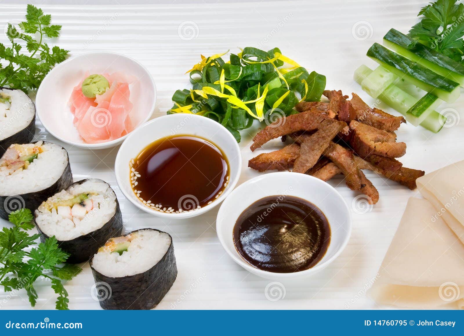 Sushi and finger food stock image. Image of salmon, fresh - 14760795