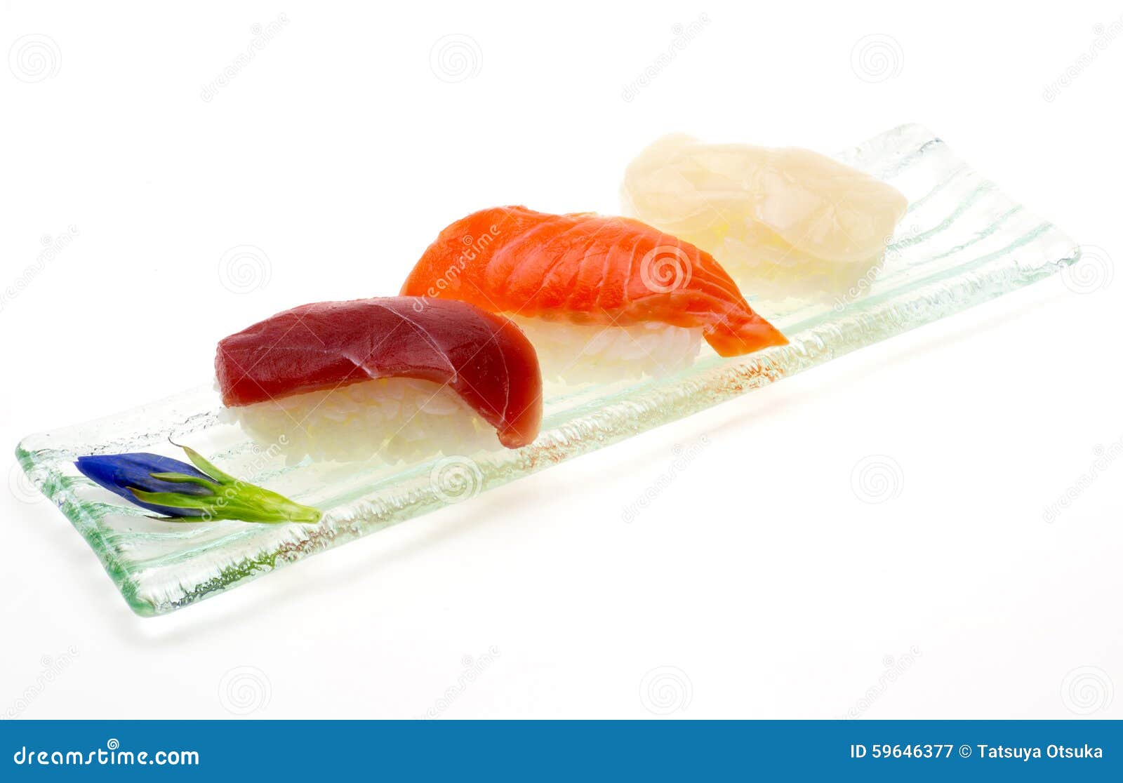 Sushi on the glass plate stock image. Image of sushi - 59646377
