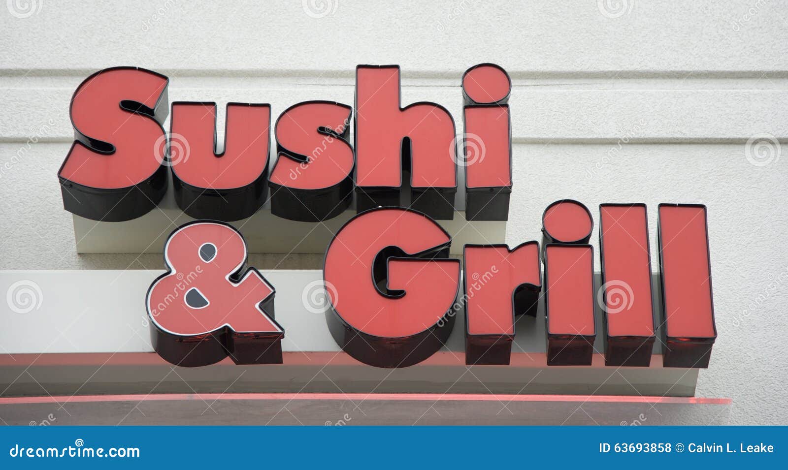 Sushi and Grill Bar Sign stock photo. Image of bistro - 63693858
