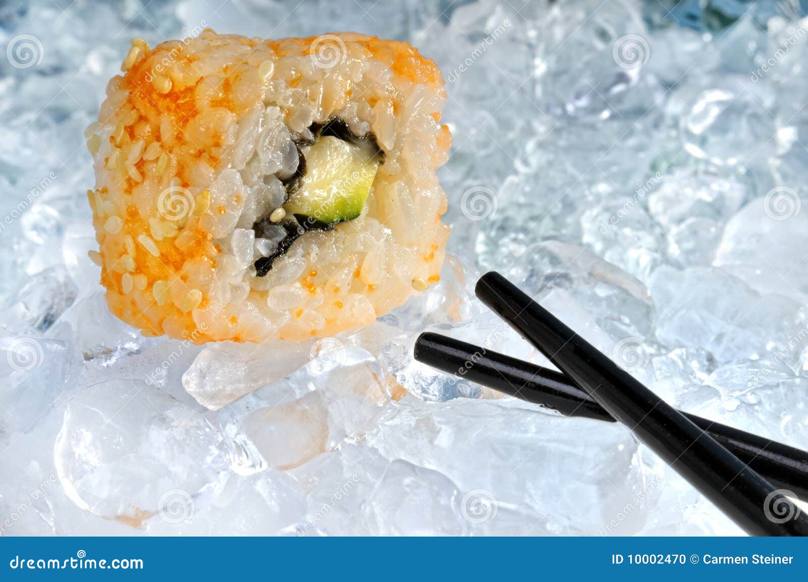 Sushi on ice stock photo. Image of clump, edible, japan - 10002470