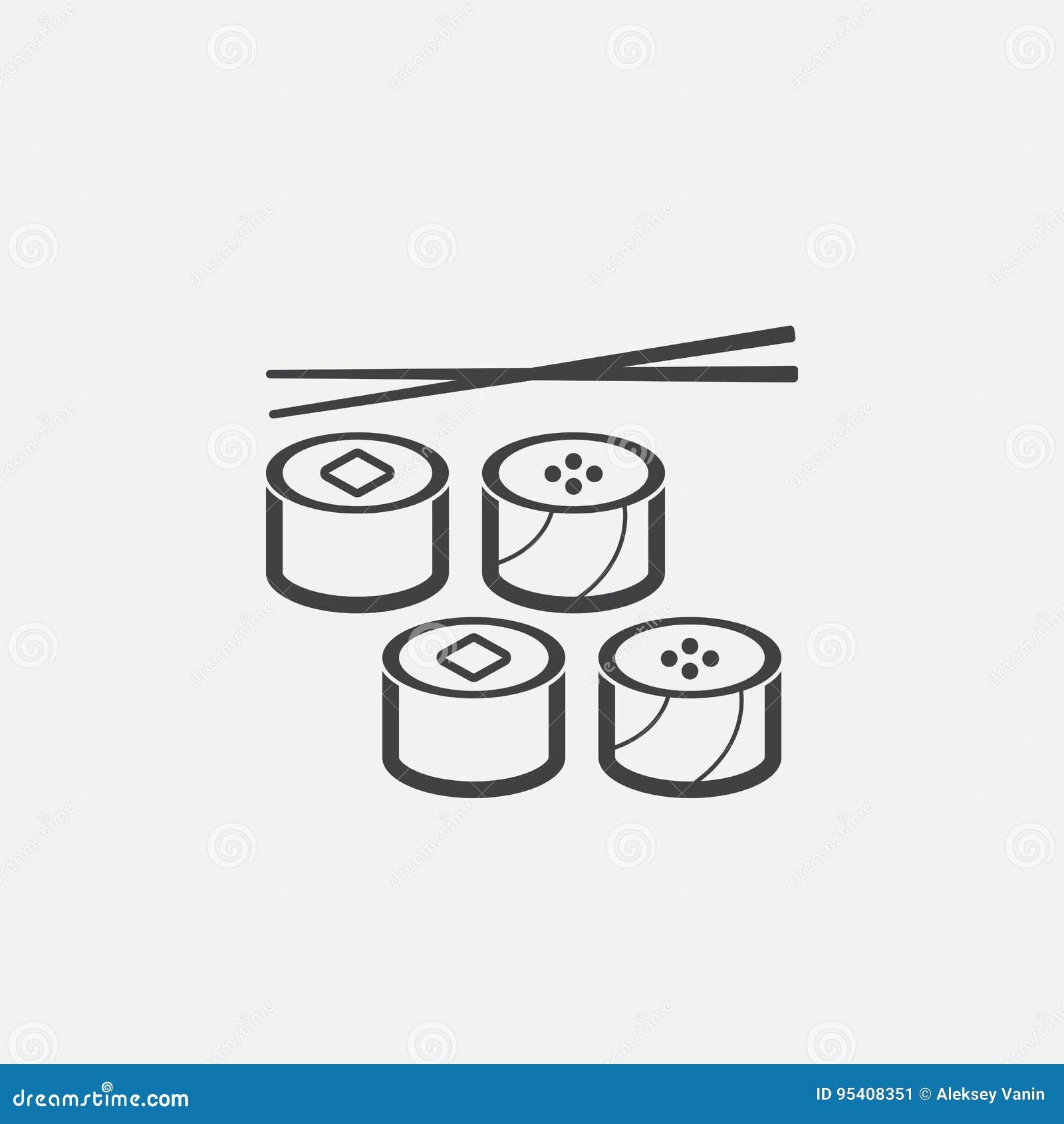 Sushi Icon Vector Isolated on White . Stock Vector - Illustration of ...