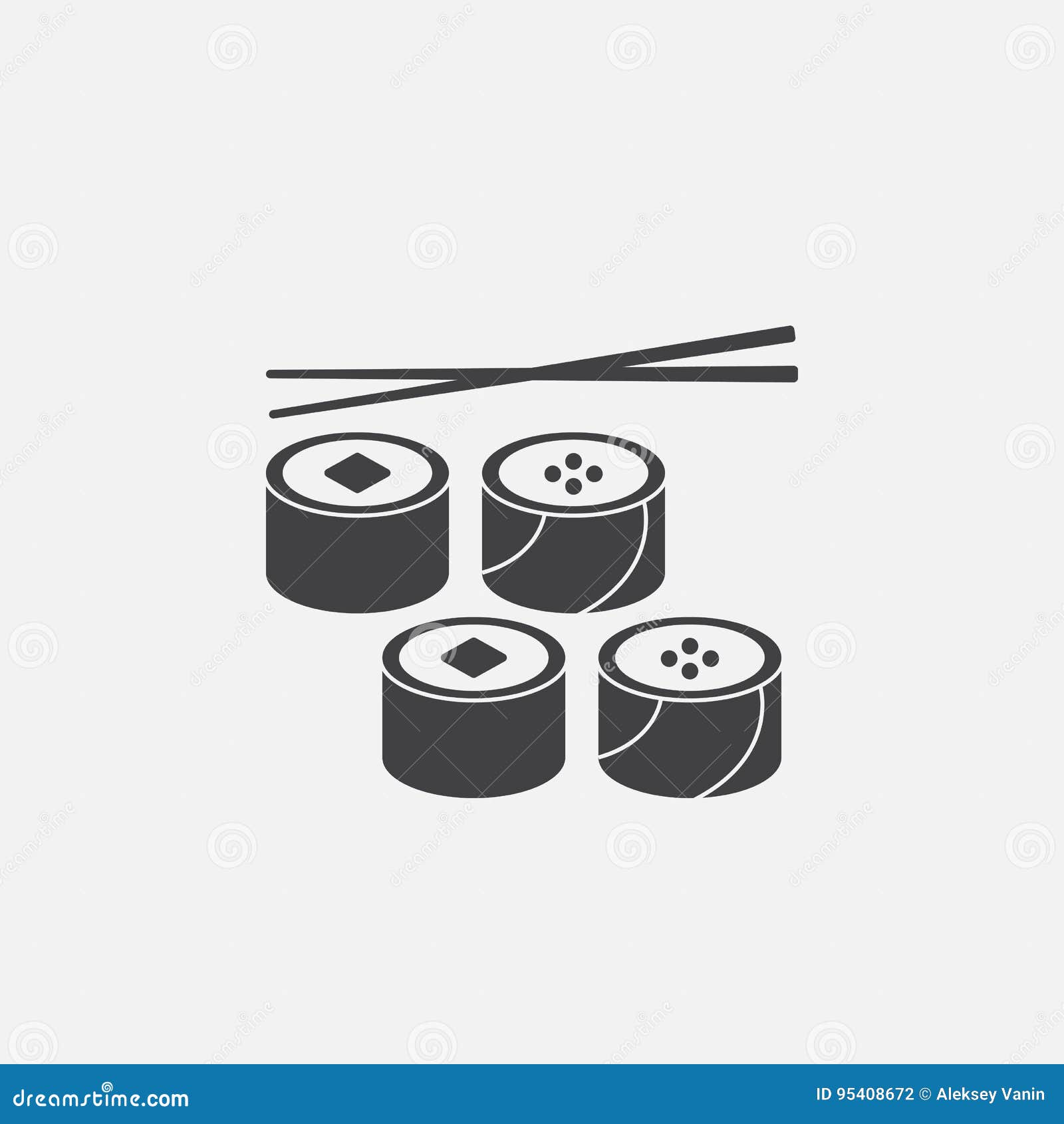 Sushi Icon Vector Isolated on White . Stock Vector - Illustration of ...
