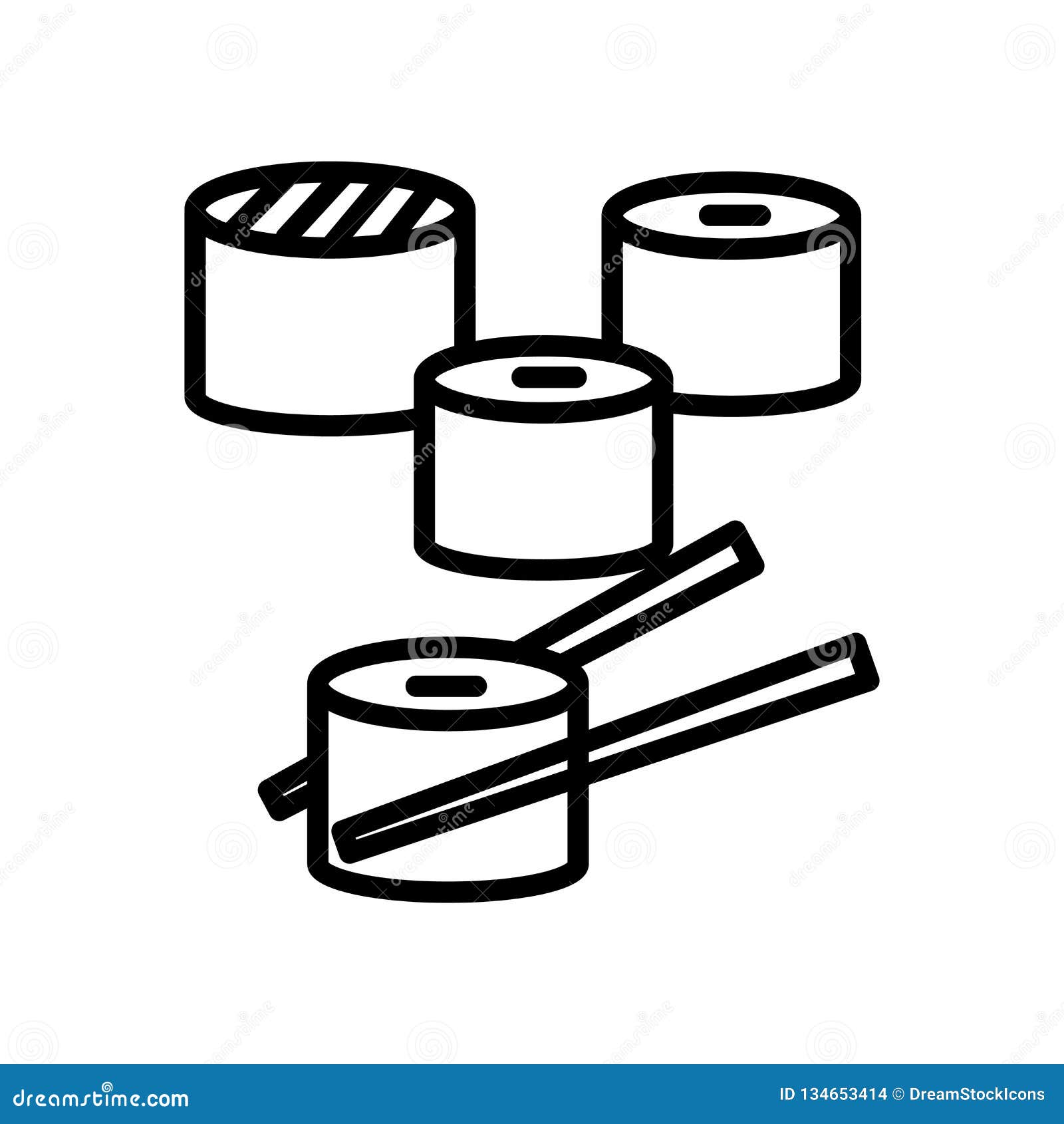 Sushi Icon Vector Isolated on White Background, Sushi Sign , Line or ...