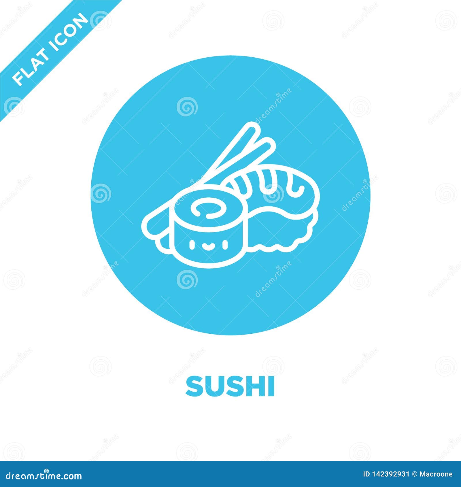 Sushi Icon Vector from Take Away Collection. Thin Line Sushi Outline ...
