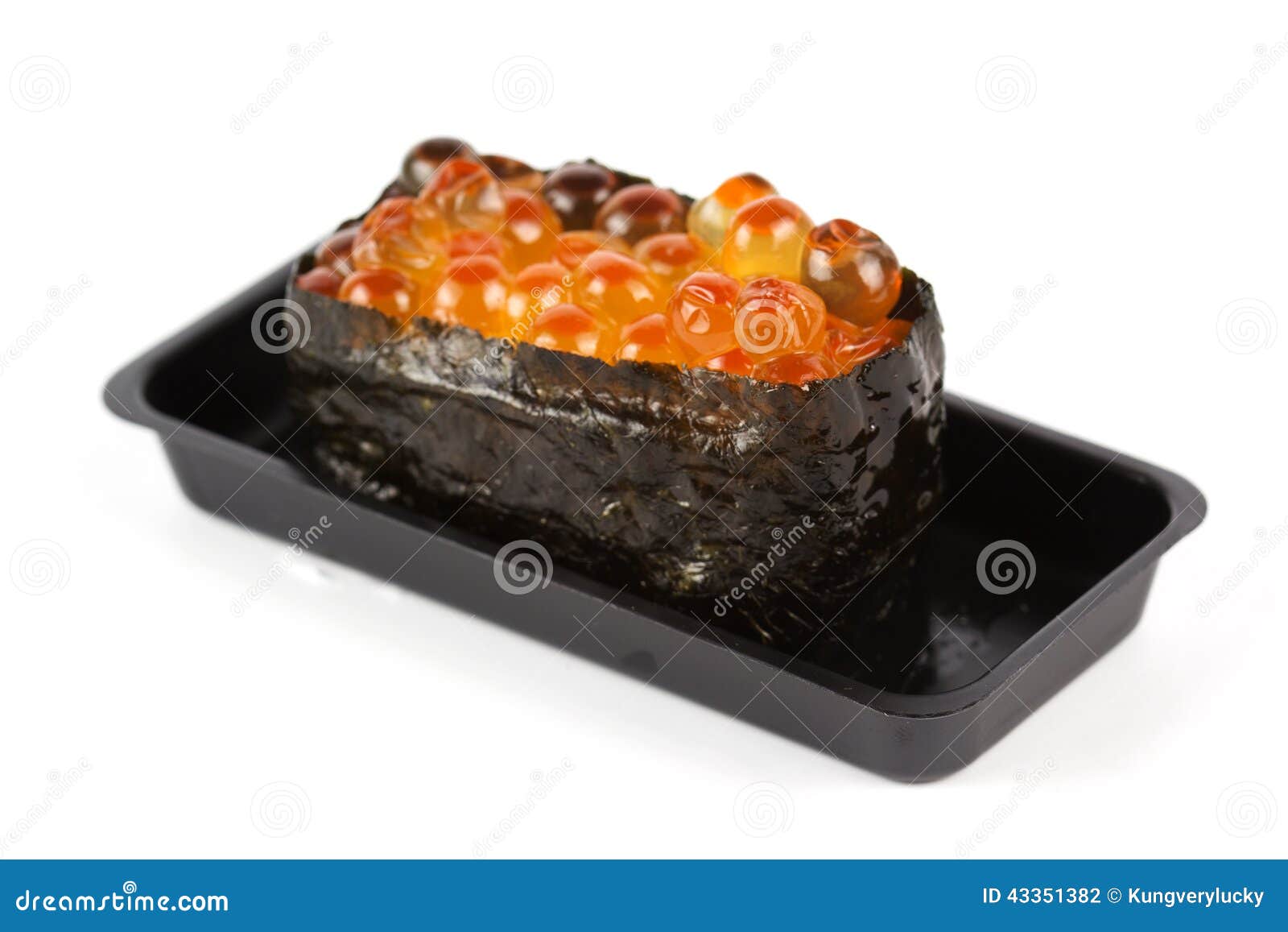 Sushi Ikura (Fischei) stockfoto. Bild von getrennt, gesundheit - 43351382