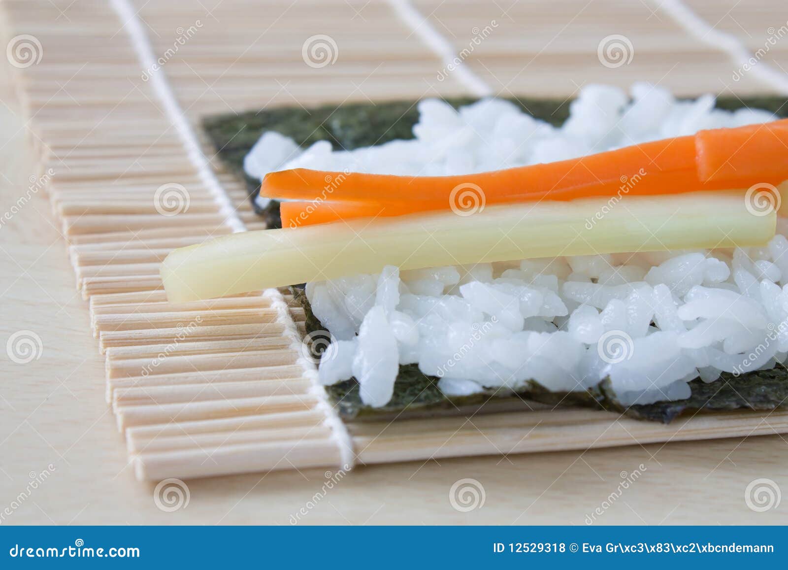 Sushi Ingredients stock photo. Image of preparing, sushi - 12529318