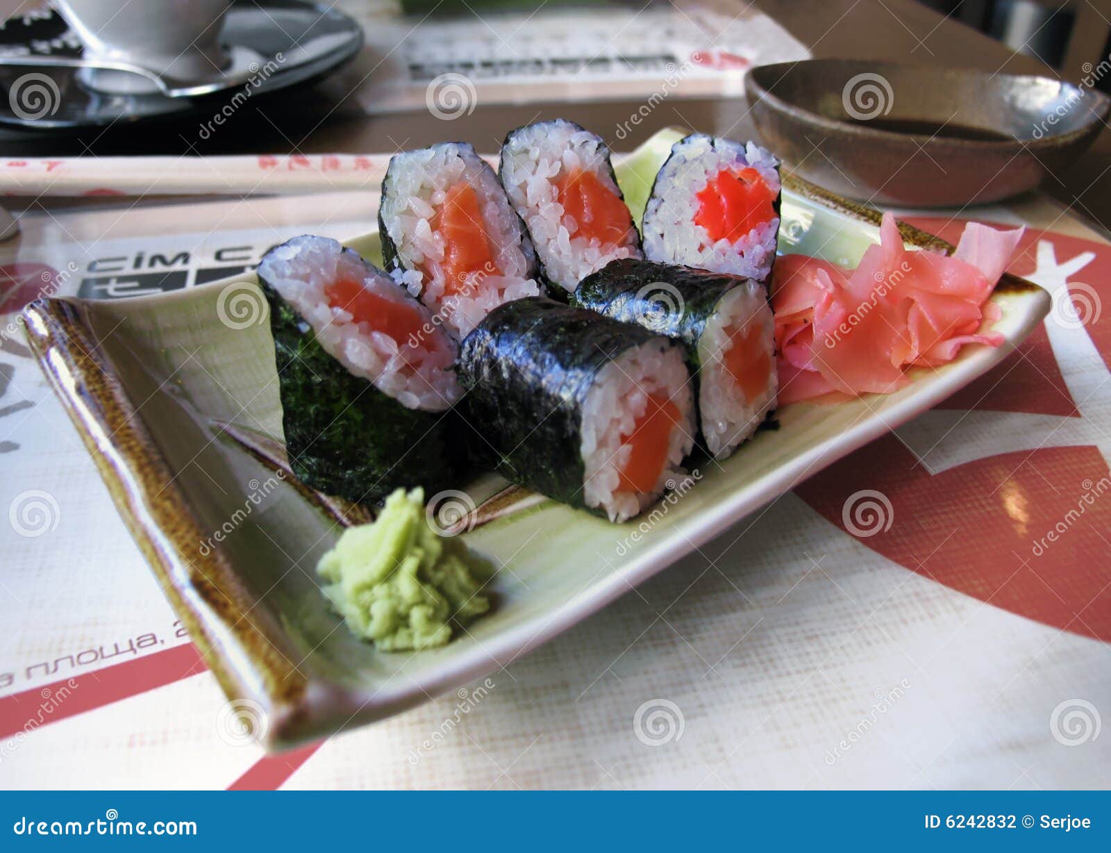 Sushi Lunch Set Including Salmon, Bluefin Tuna, Squid, Shrimp, Hamachi ...
