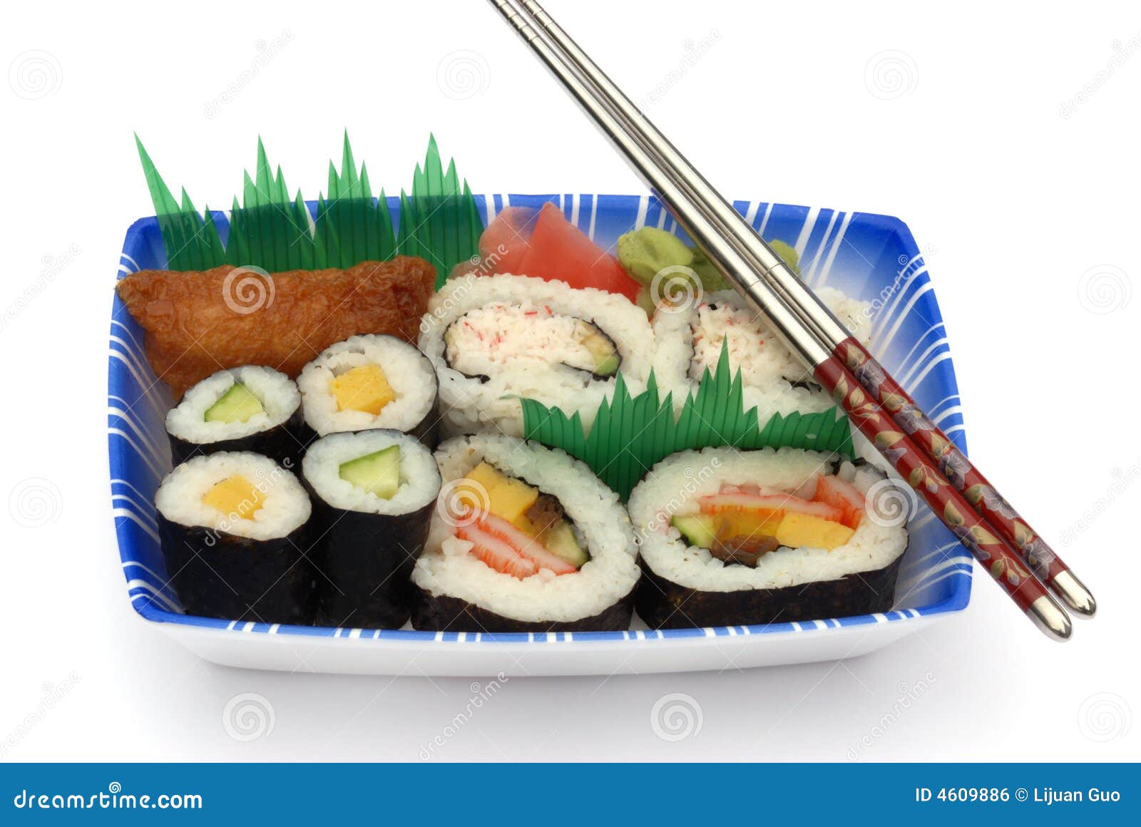 Sushi Lunch Set Including Salmon, Bluefin Tuna, Squid, Shrimp, Hamachi ...